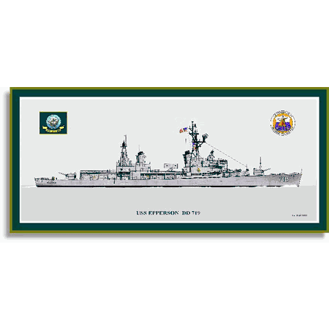 USS Epperson DD-719 in 1960's Print - Destroyers A-F - PriorService.com