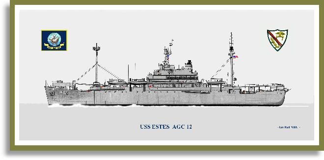 USS Estes AGC 12 in 1960s Print - Other Ships A-F - PriorService.com