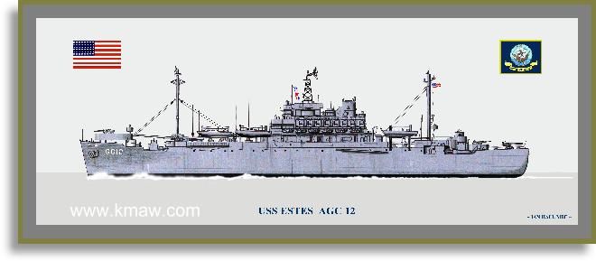 USS Estes AGC-12 Print - Amphibious A-F - PriorService.com