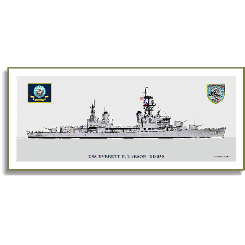 USS Everett F. Larson DD-830 Print - Destroyers A-F - PriorService.com