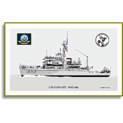 USS Exploit MSO-440 Print - Minesweeper Prints - PriorService.com