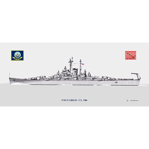 USS Fargo CL-106 Print - Cruisers A-F - PriorService.com