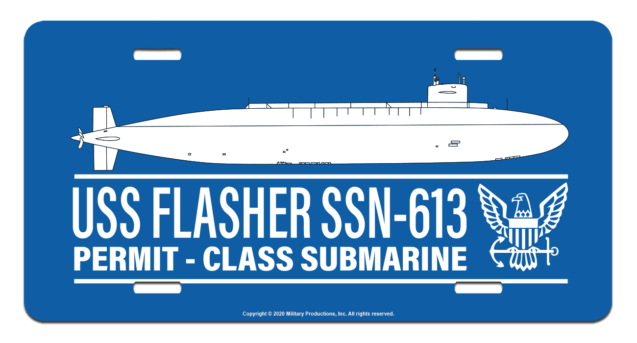 USS Flasher SSN-613 License Plate - US Navy Submarine License Plates ...