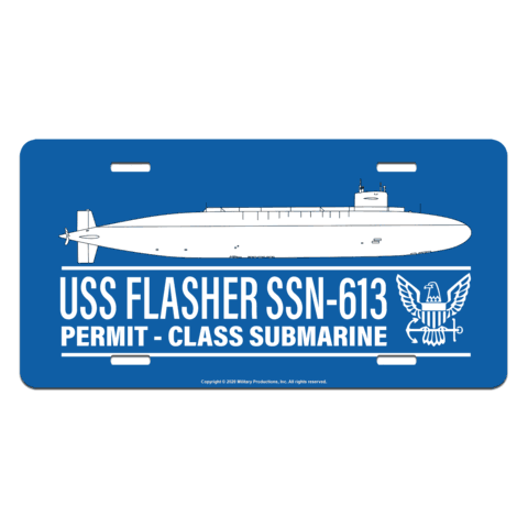 USS Flasher SSN-613 License Plate - US Navy Submarine License Plates ...