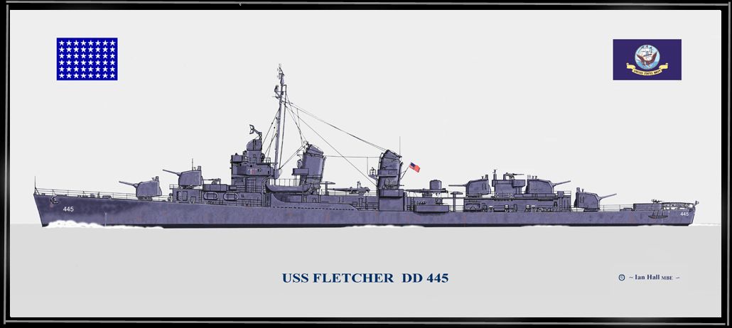 USS Fletcher DD-445 WW2 Print - Destroyer Prints - PriorService.com