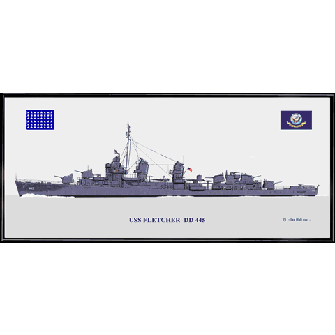 USS Fletcher DD-445 WW2 Print - Destroyer Prints - PriorService.com