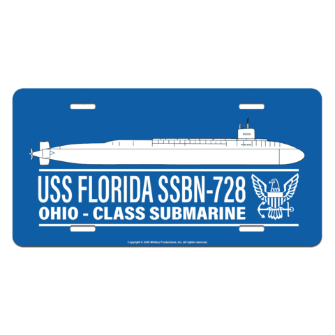 USS Florida SSBN 728 License Plate - US Navy Submarine License Plates ...