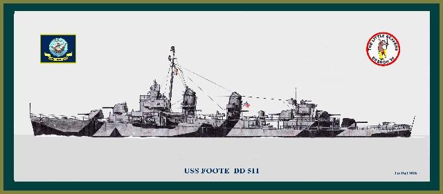 USS Foote DD-511 Print - Destroyers A-F - PriorService.com