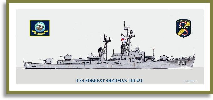 USS Forrest Sherman DD-931 Print - Destroyers A-F - PriorService.com