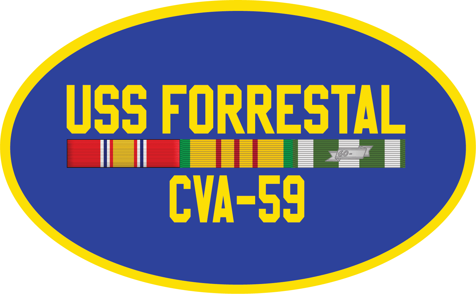 USS Forrestal CVA-59 With Vietnam Service Decal - US Navy Ship Vietnam ...