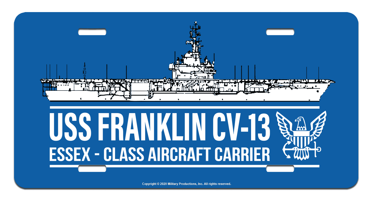 USS Franklin CV-13 License Plate - US Navy Aircraft Carrier License ...