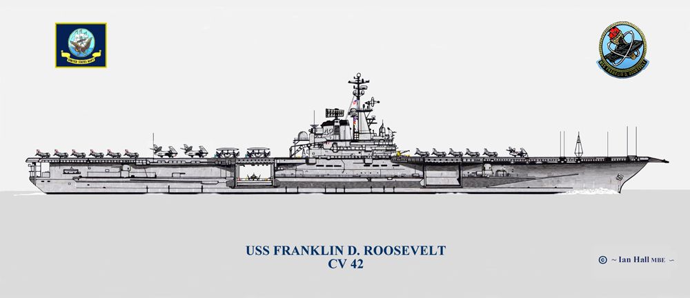 USS Franklin D. Roosevelt CV-42 Ship Print - Aircraft Carriers A-F ...
