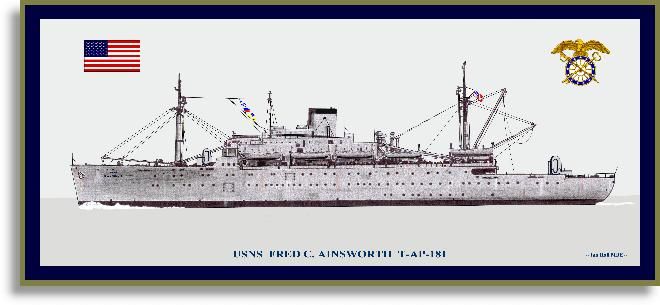 USS Fred C. Ainsworth T-AP-181 Ship Print - Other Ships A-F ...