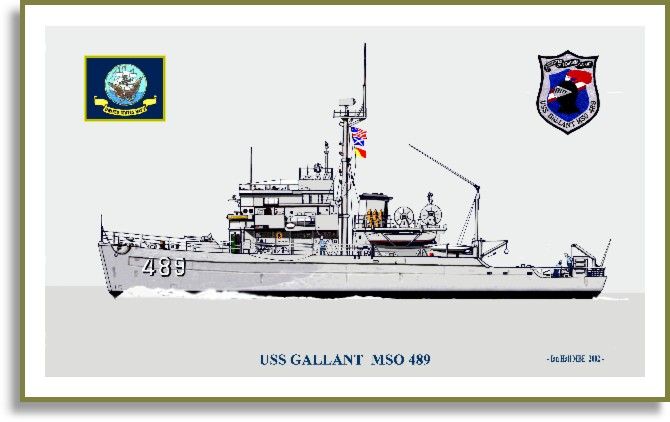 USS Gallant MSO-489 Print - Minesweeper Prints - PriorService.com