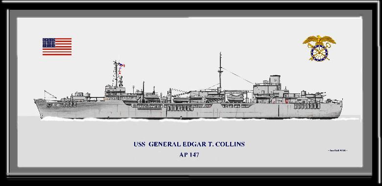 USS General Edgar T. Collins AP 147 Print - NEW Ship Prints ...