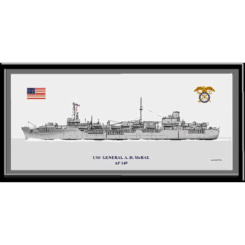USS General J.H. McRae AP 149 Print - NEW Ship Prints - PriorService.com