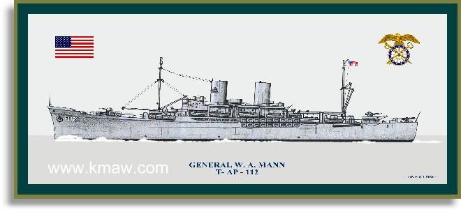 USS General W.A. Mann T-AP-112 Print - Other Ships G-M - PriorService.com