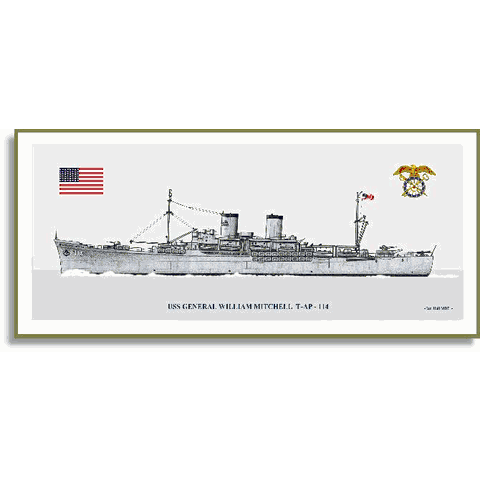 USS General William Mitchell T-AP-114 Ship Print - New Ship Prints ...
