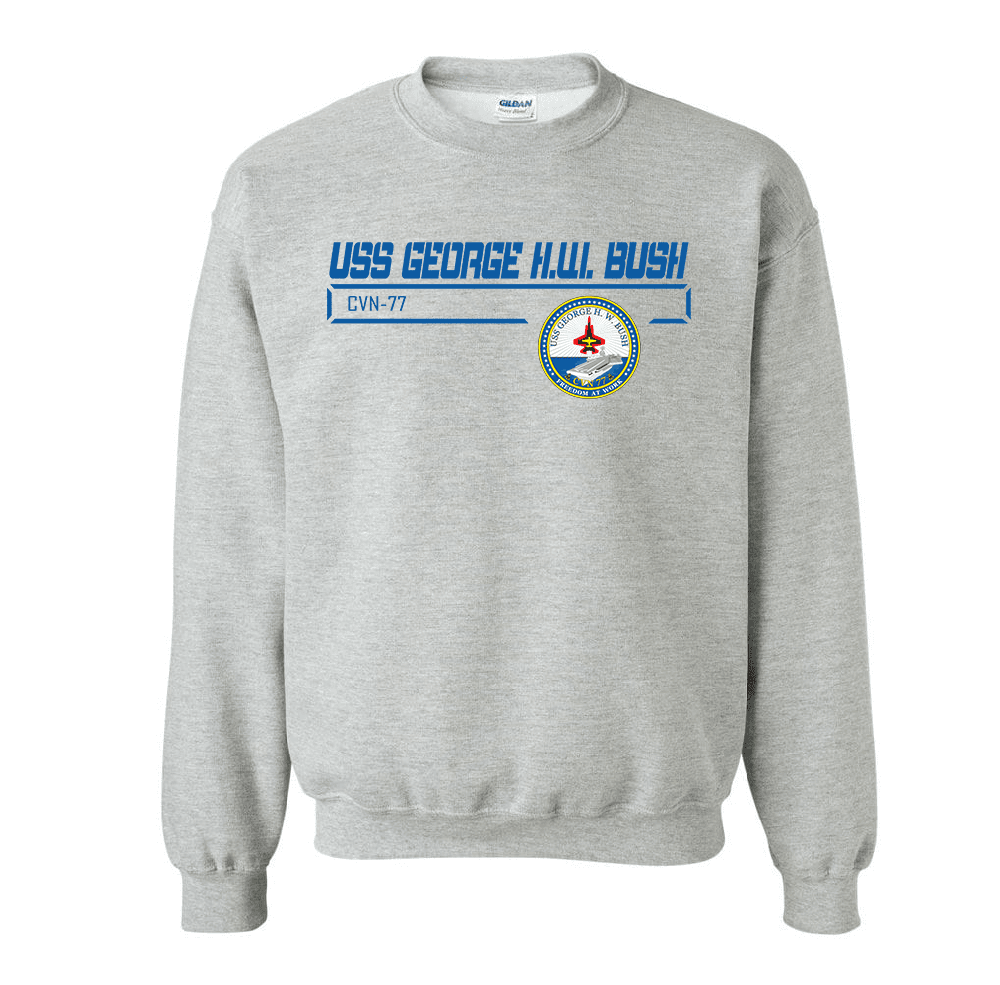 USS George H. W. Bush CVN-77 Crest Sweatshirt - New US Navy Aircraft ...