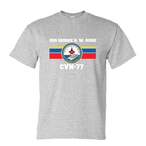 USS George H. W. Bush CVN-77 Crest T-Shirt - New US Navy Aircraft ...