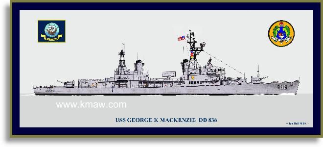USS George K. Mackenzie DD-836 Print - Destroyers G-M - PriorService.com