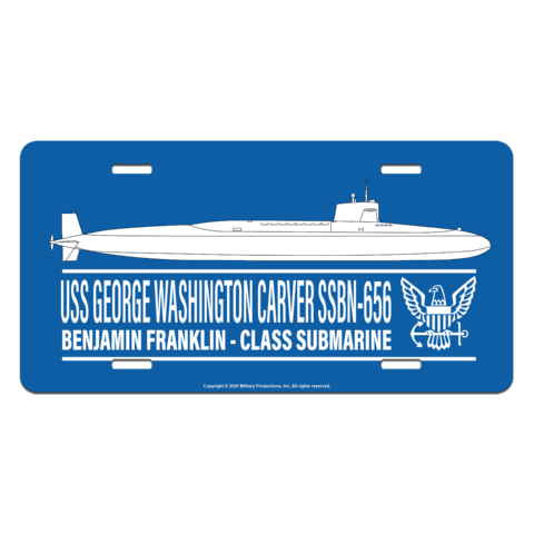 USS George Washington Carver SSBN-656 License Plate - US Navy Submarine ...