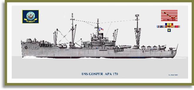 USS Gosper APA-170 Print - Amphibious G-M - PriorService.com