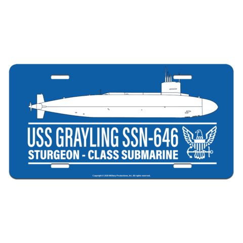 USS Grayling SSN-646 License Plate - US Navy Submarine License Plates ...