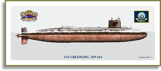 USS Greenling SSN-614 Print - Submarines G-M - PriorService.com