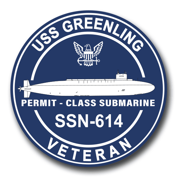 USS Greenling SSN-614 Silhouette Veteran Decal - US Navy Submarine ...