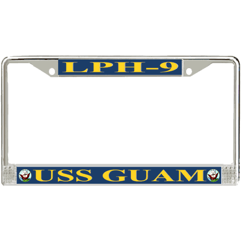 USS Guam LPH-9 License Plate Frame - U.S. Navy LPH Helicopter Landing ...