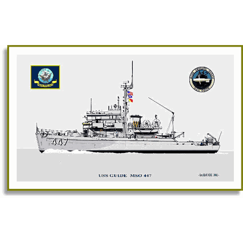 USS Guide MSO-447 Print - Minesweeper Prints - PriorService.com