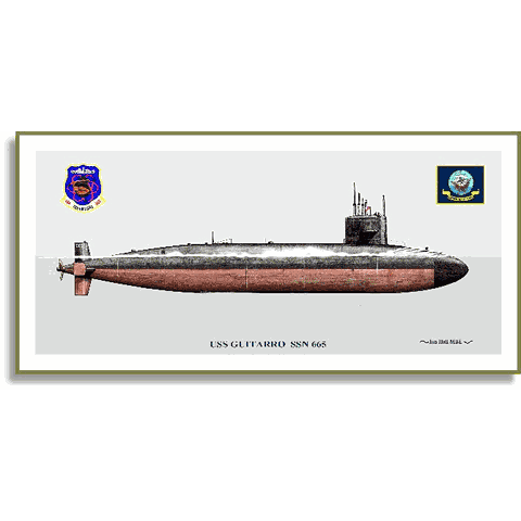 USS Guitarro SSN-665 Print - Submarines G-M - PriorService.com