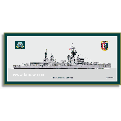 USS Gurke DD-783 1960's-70's Print - Destroyers G-M - PriorService.com