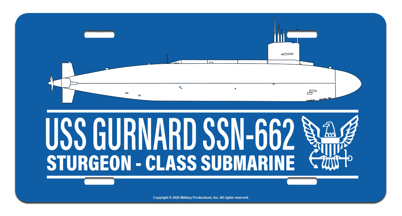 USS Gurnard SSN-662 License Plate - US Navy Submarine License Plates ...