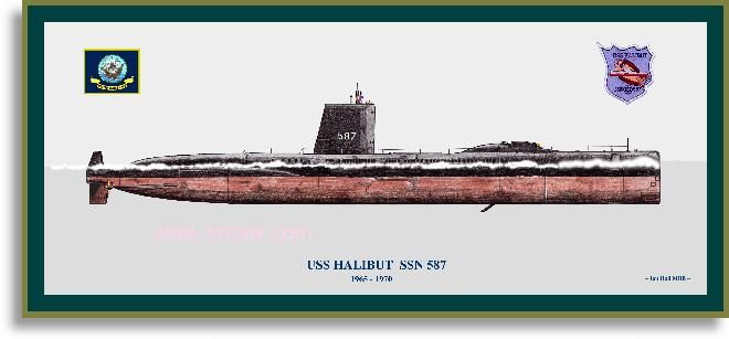USS Halibut SSN-587 without DSRV Print - Submarines G-M - PriorService.com