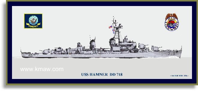 USS Hamner DD-718 in 1950's Print - Destroyers G-M - PriorService.com