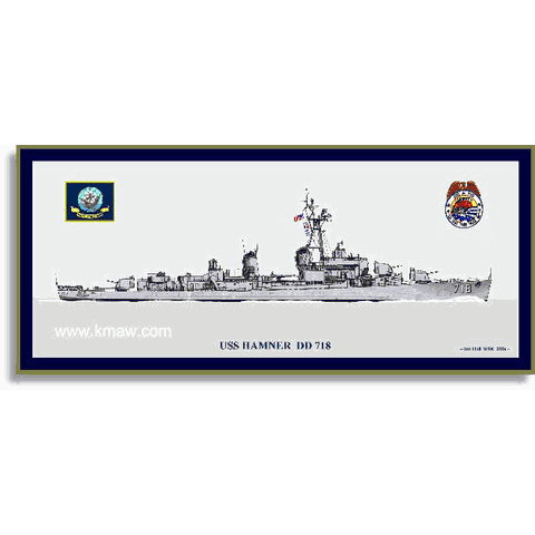 USS Hamner DD-718 in 1950's Print - Destroyers G-M - PriorService.com