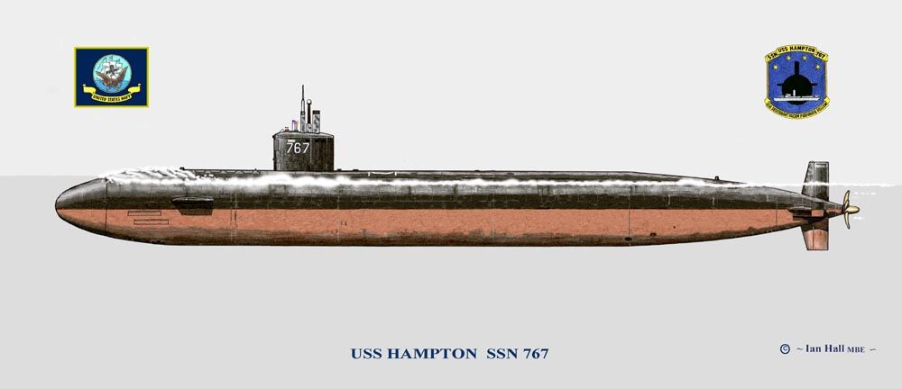 USS Hampton SSN 767 Print - Submarines A-F - PriorService.com