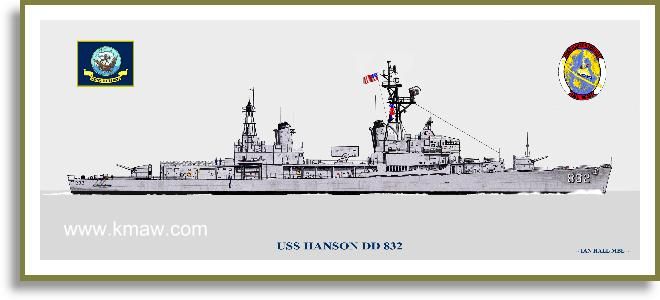 USS Hanson DD-832 in 1960's Print - Destroyers G-M - PriorService.com