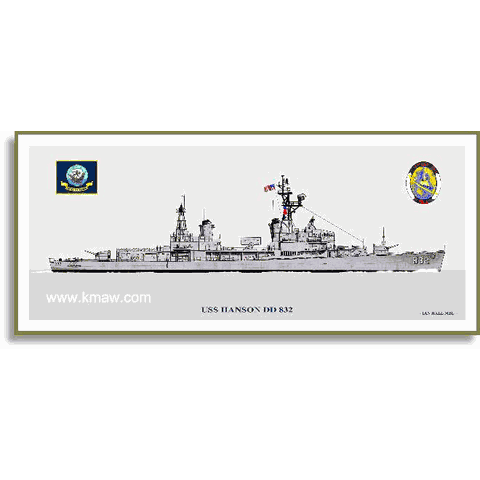 USS Hanson DD-832 in 1960's Print - Destroyers G-M - PriorService.com