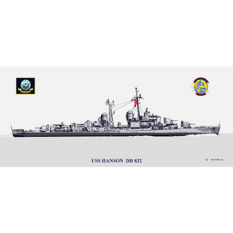 USS Hanson DD-832 in WWII Print - Destroyer Prints - PriorService.com