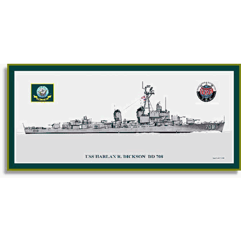 USS Harlan R. Dickinson DD-708 in 1950's Print - Destroyers G-M ...