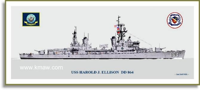 USS Harold J. Ellison DD-864 Print - Destroyers G-M - PriorService.com
