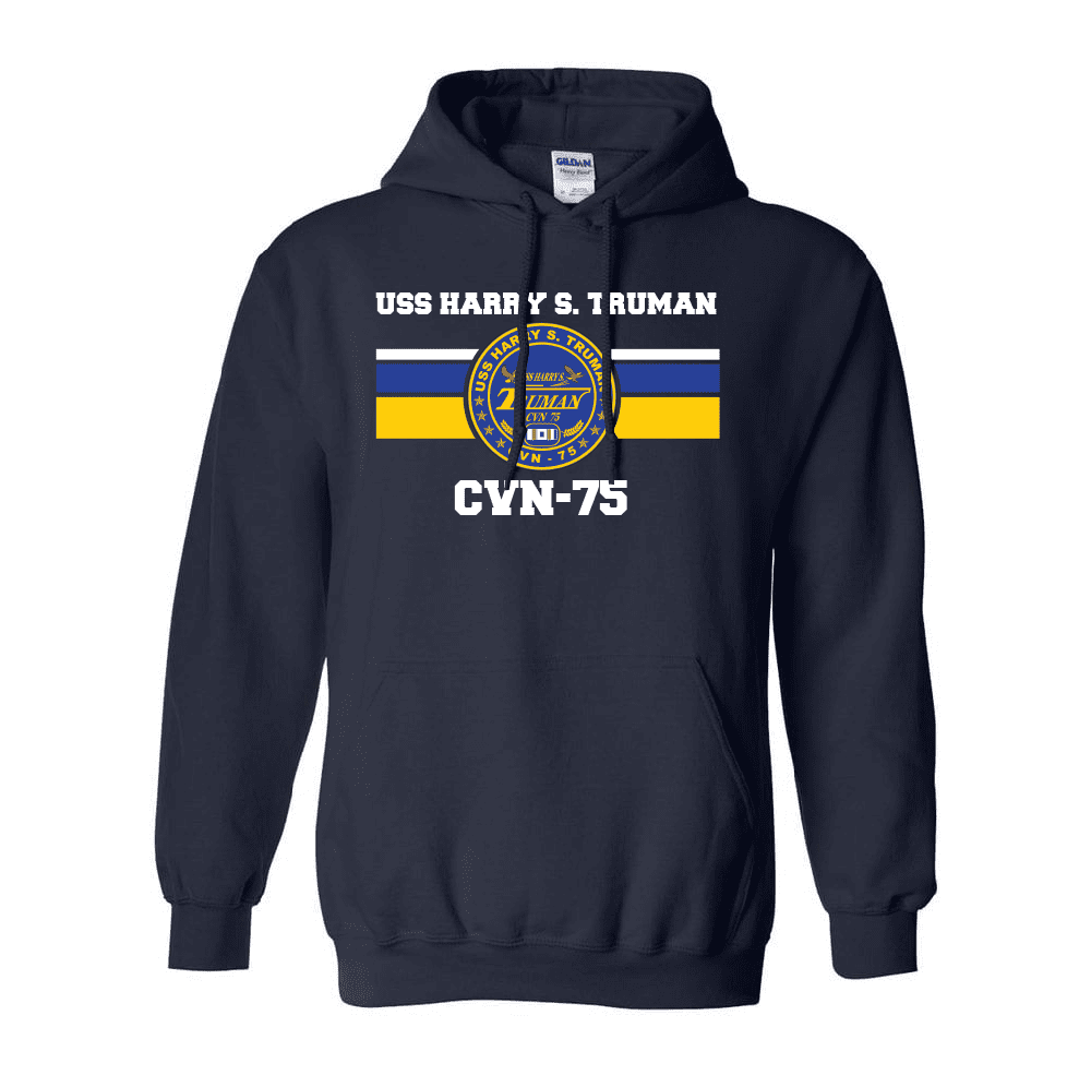 USS Harry S. Truman CVN-75 Crest Hooded Sweatshirt - New US Navy ...