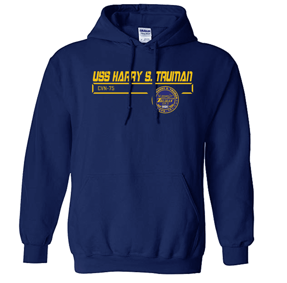 USS Harry S. Truman CVN-75 Crest Hooded Sweatshirt - New US Navy ...