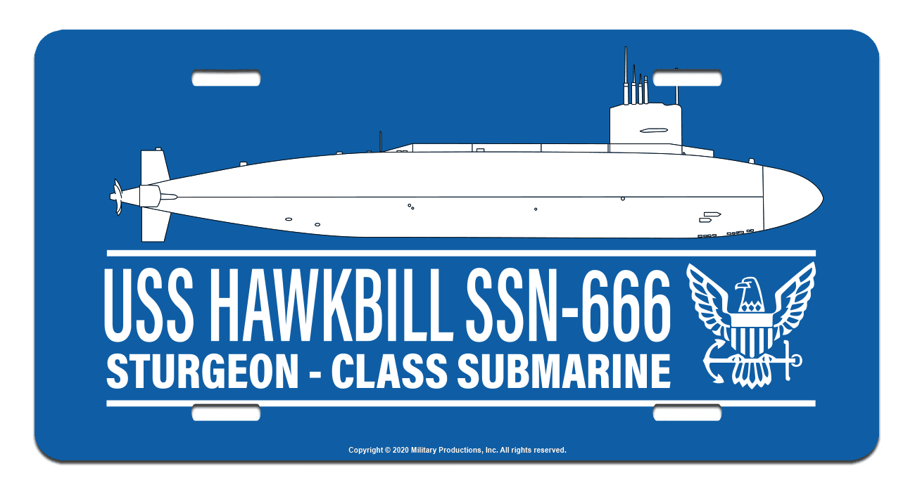 USS Hawkbill SSN-666 License Plate - US Navy Submarine License Plates ...