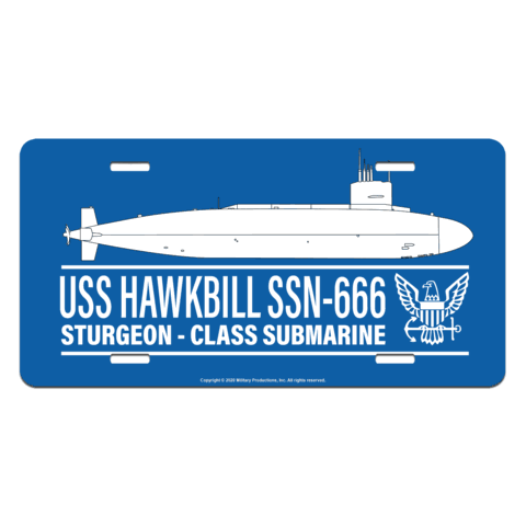 USS Hawkbill SSN-666 License Plate - US Navy Submarine License Plates ...