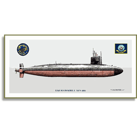 USS Hawkbill SSN-666 Print - Submarines G-M - PriorService.com