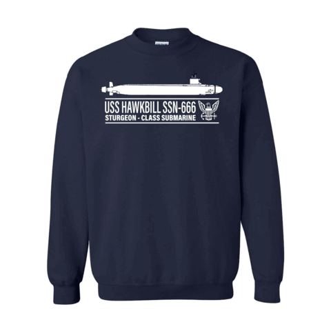 USS Hawkbill SSN-666 Sweatshirt - New Submarine Carrier Sweatshirts ...